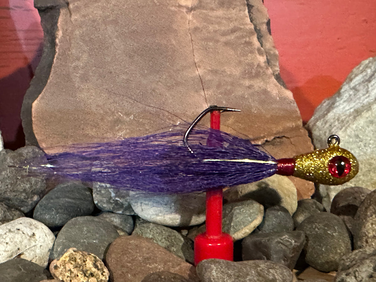 Teardrop Jig - Gold Purple – On the Fly Tackle