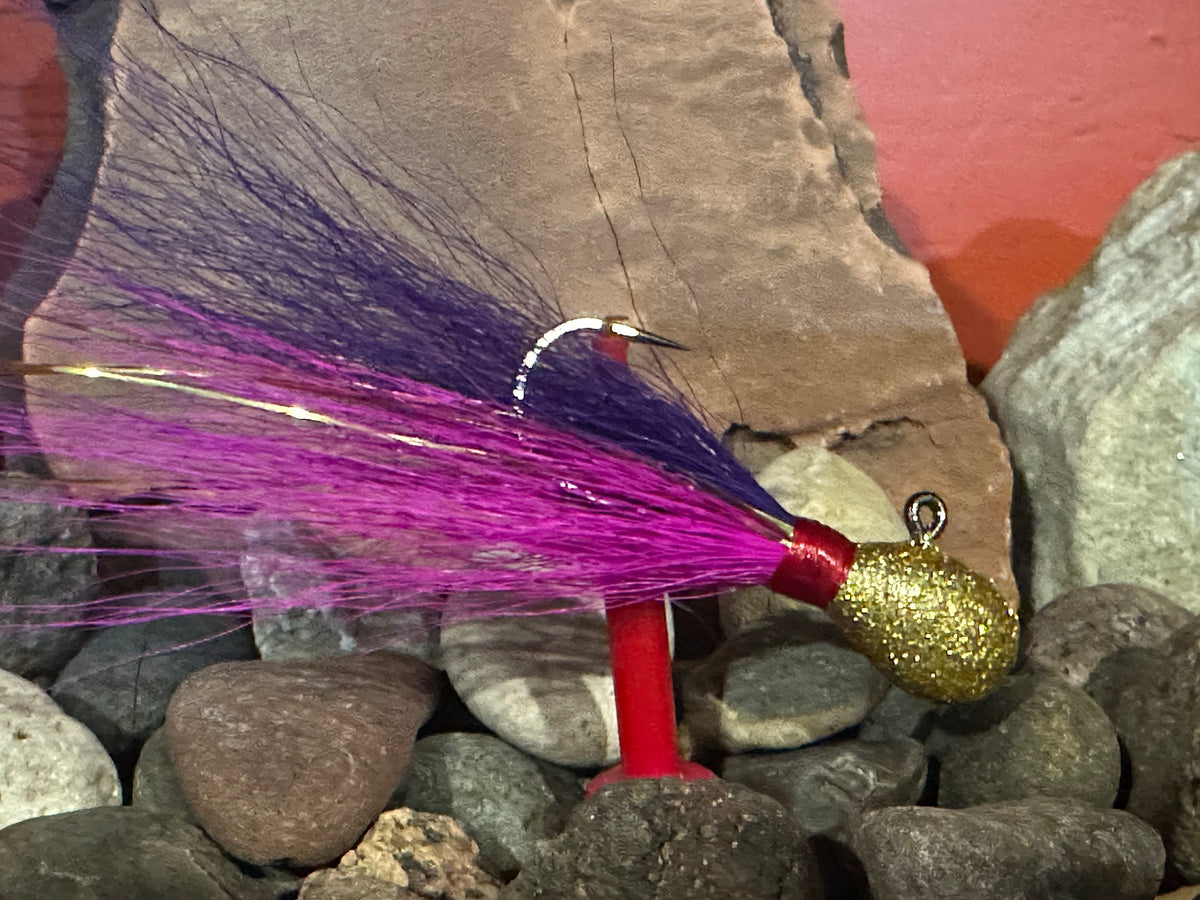 Flat Jig - Gold Purple Pink – On the Fly Tackle