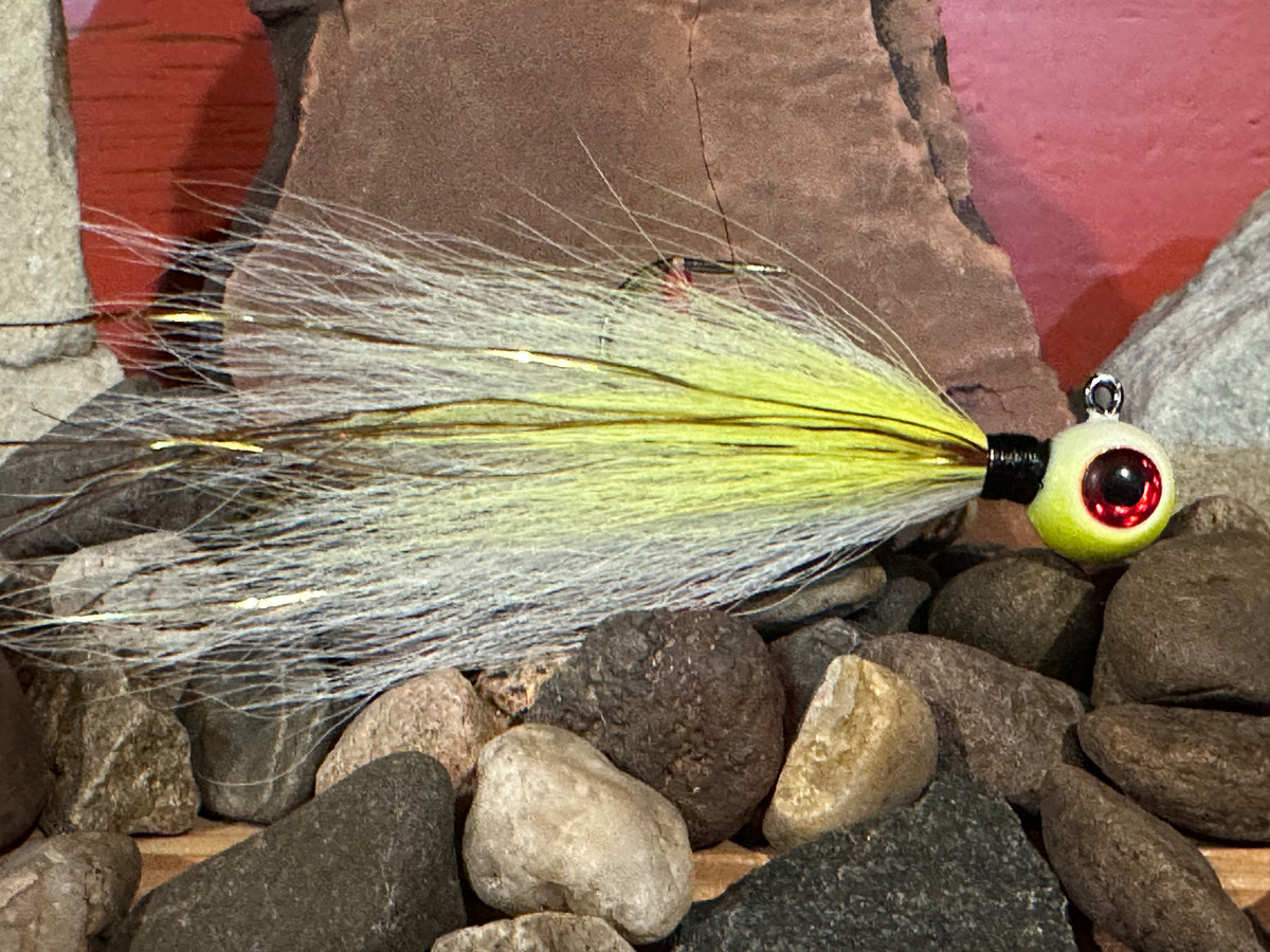 Freestyle Jig - White Yellow Chicken Jig – On the Fly Tackle